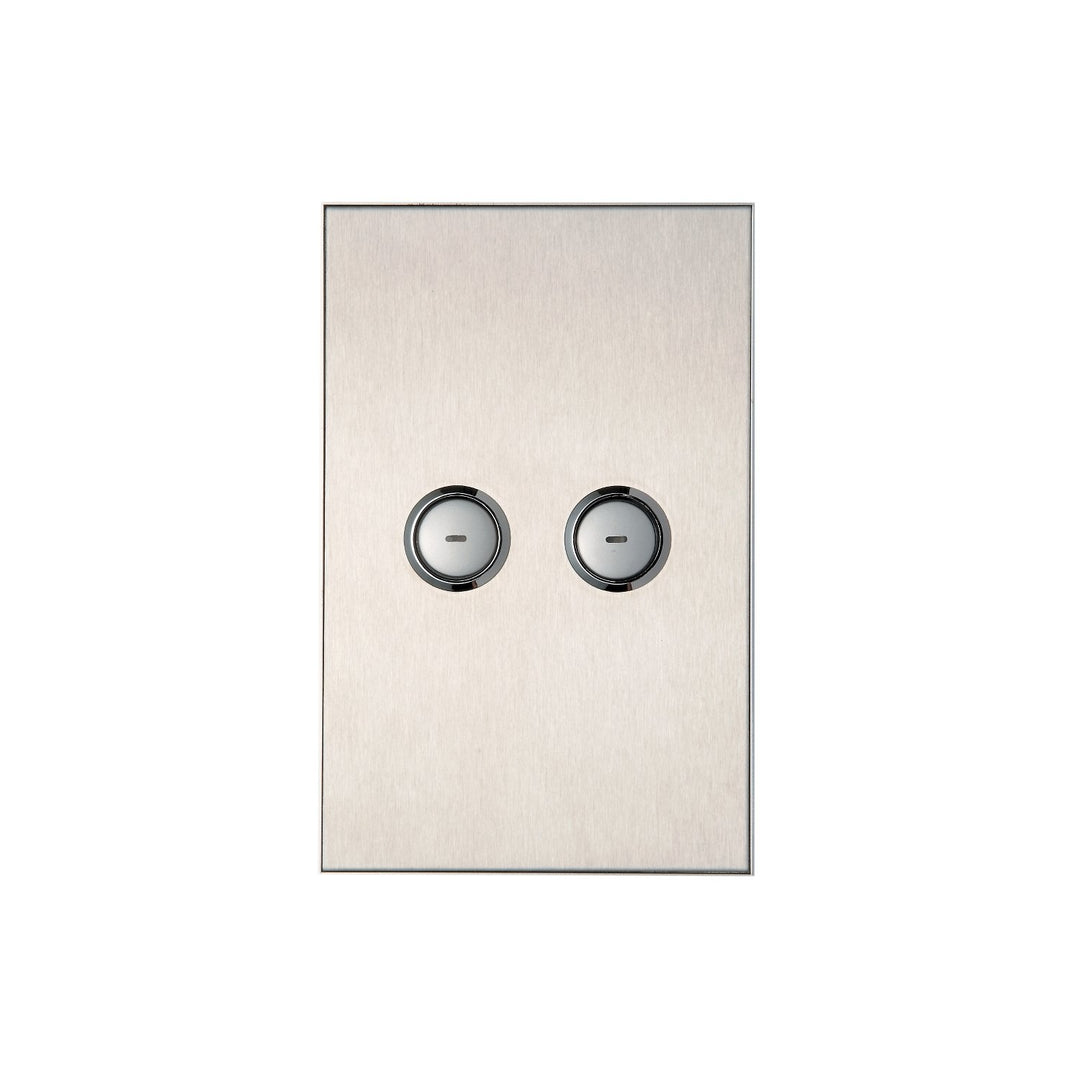 C-Bus Saturn 2-Gang Wall Switch Stainless Steel – Integrated Powerhouse
